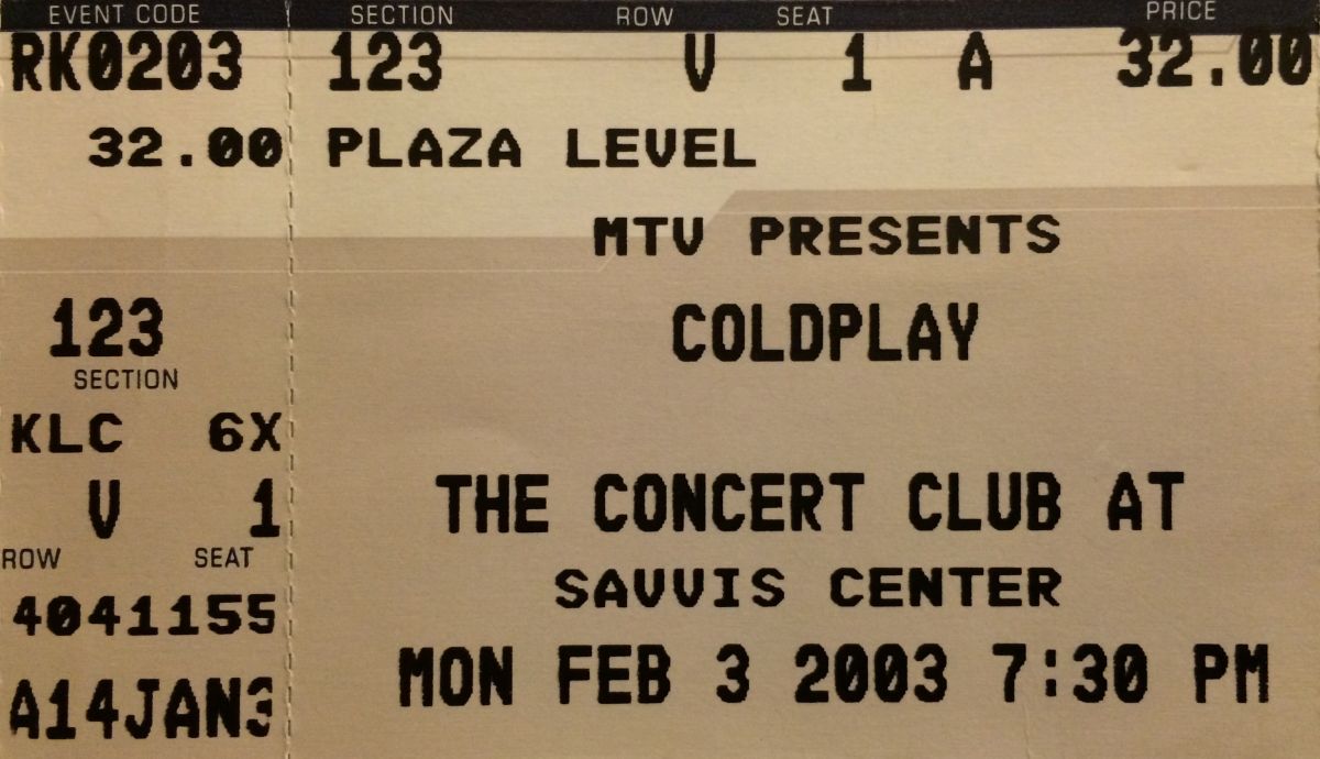 Ticket stub for show @ the St. Louis Savvis Center "Concert Club ...