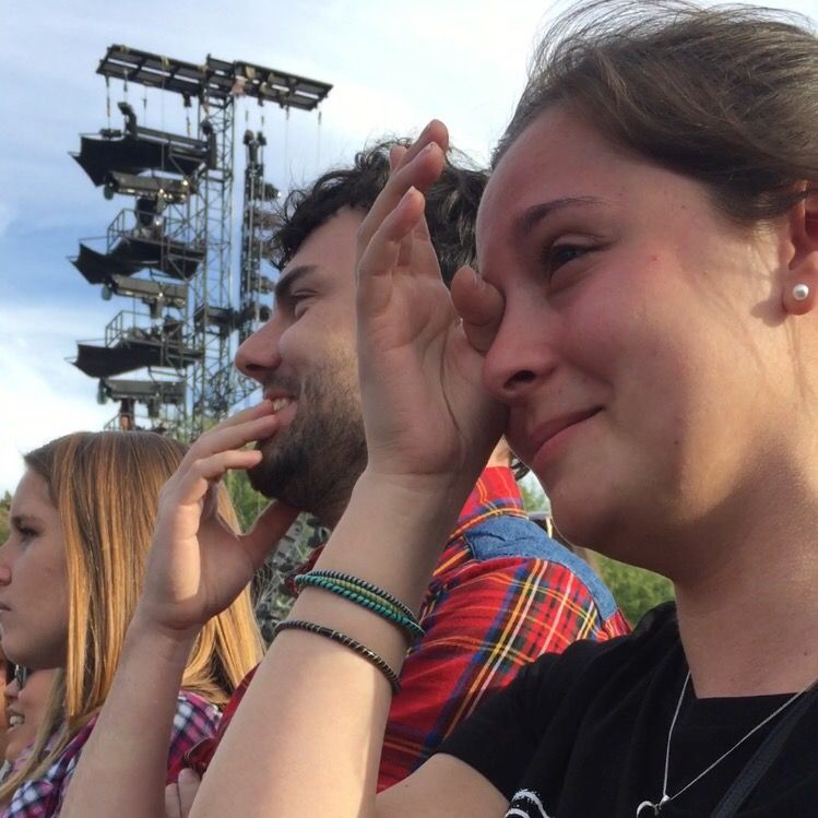 my friend syd crying after seeing the band for the first time ever ...