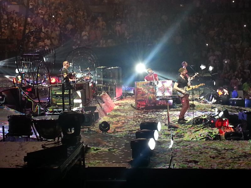 Confetti-filled stage - Coldplay Timeline